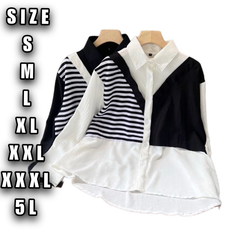 Shinju Blouse Women'S Jumbo Tops Work Blouses Big SIZE SIZE S M L XL ...