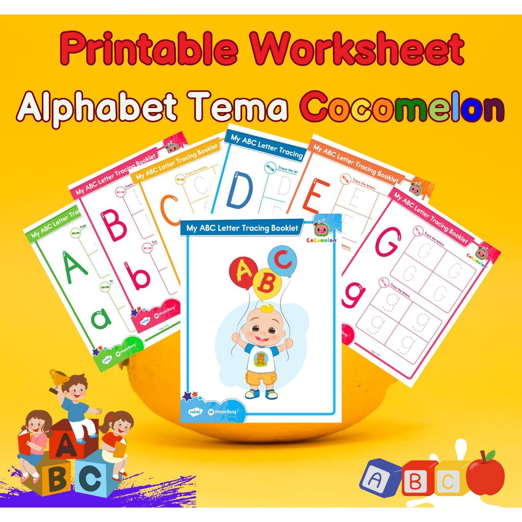 Printable Worksheet for Writing Alphabet Cocomelon Theme Activities for ...