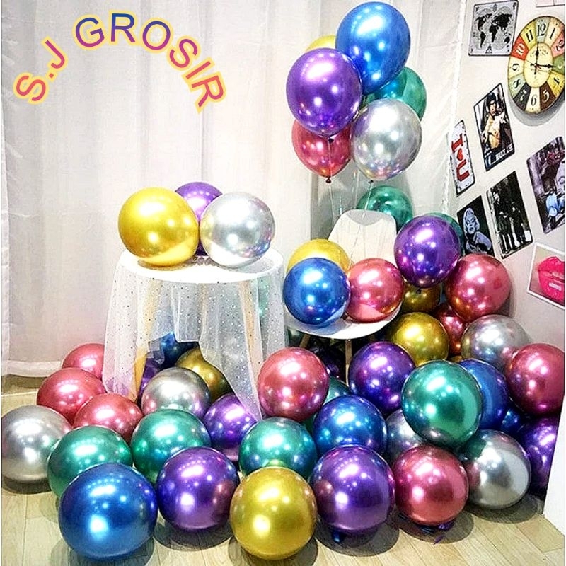 50 pcs 12 inch metallic latex balloons party decoration balloons ...