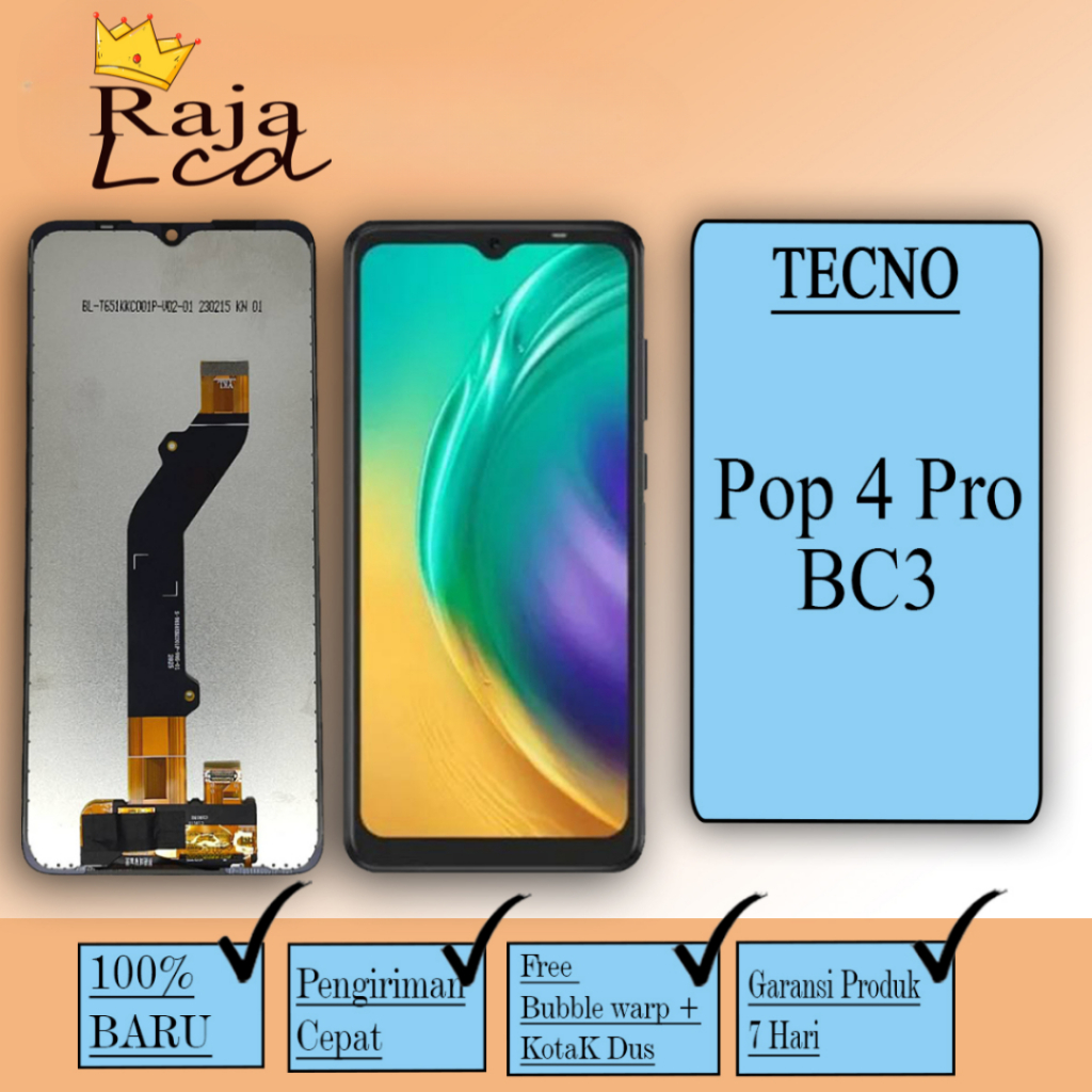 [ORIGINAL] Lcd TECNO POP 4 PRO BC3 FULLSET TOUCHSCREEN Official ...