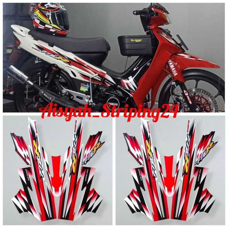 MERAH PUTIH Yamaha FizR millennium white and red motorbike body trim ...