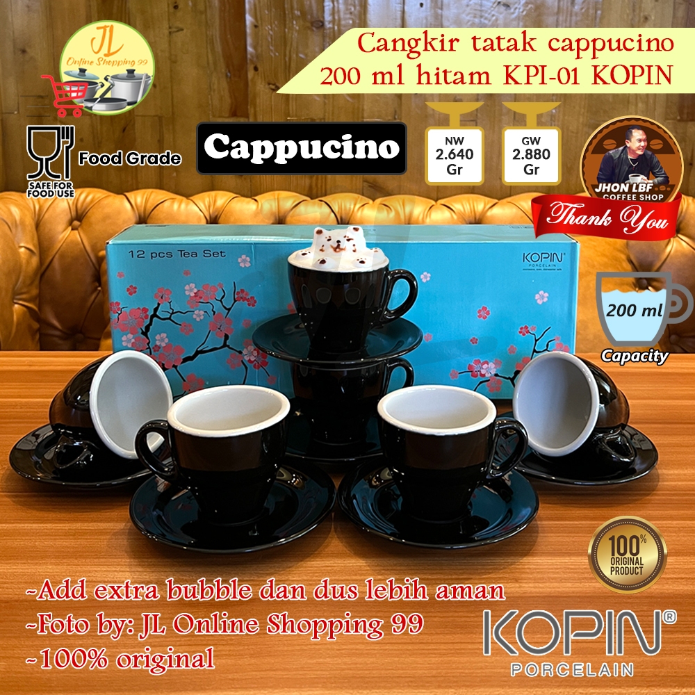 HITAM Best Selling!! cup set 6pairs Black Color KPI-01 TWO TONE ...