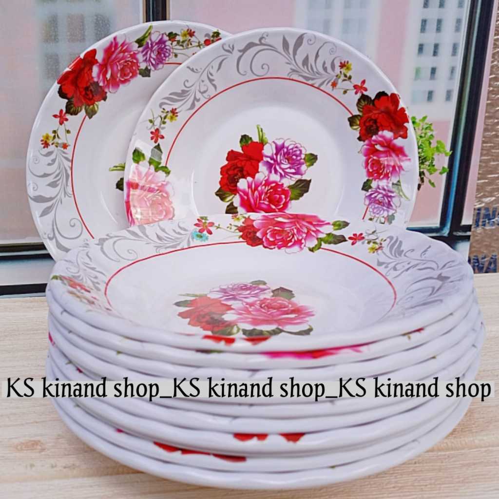 6 Concave Melamine Plates, The Largest Threaded Edge Of The Dining ...