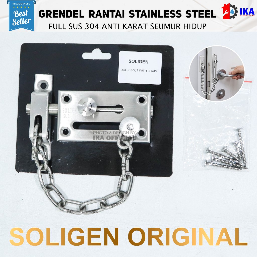 Latch Chain FULL STAINLESS SUS304 Soligen Latch Door Latch 4 Inch Slot ...
