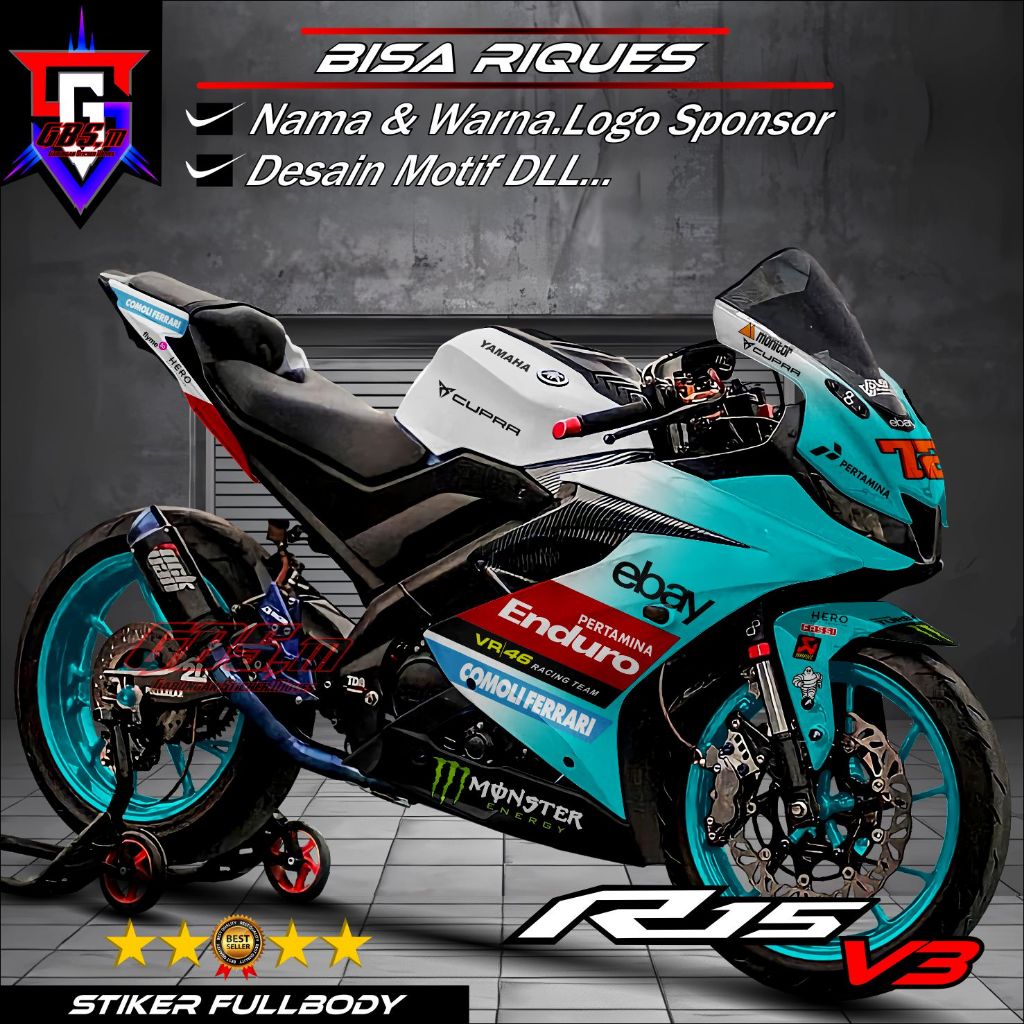 Latest - Decal Variation Fullbody R15 V3 Sticker Decal Motorcycle R15 ...
