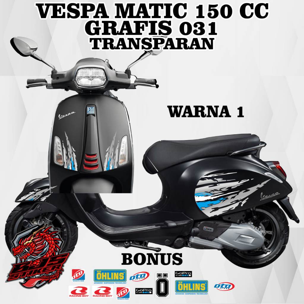 / Vespa transparent stickers / Transparent striping stickers / Vespa ...