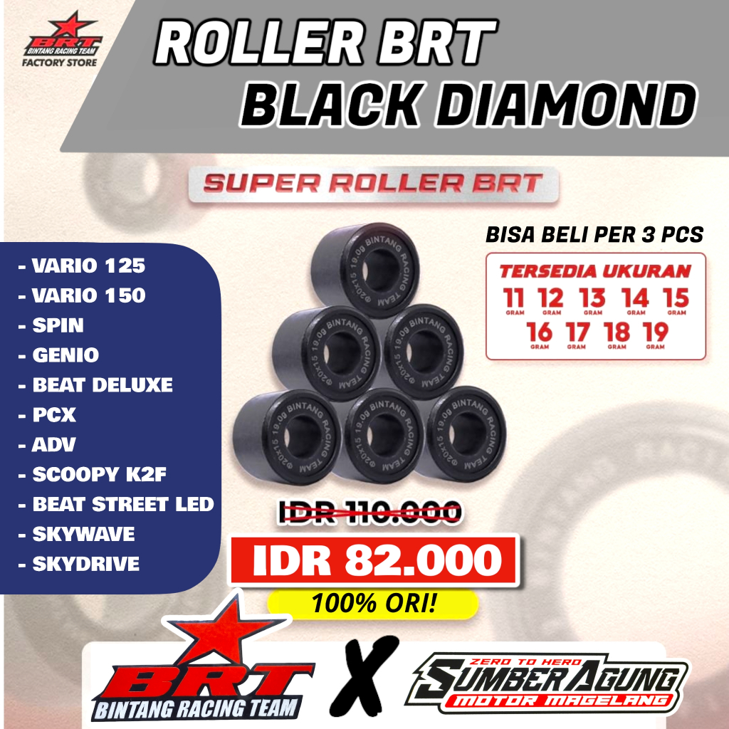 ROLLER BRT RACING VARIO 125 150 160 PCX ADV SPIN SKYDRIVE BEAT deluxe ...