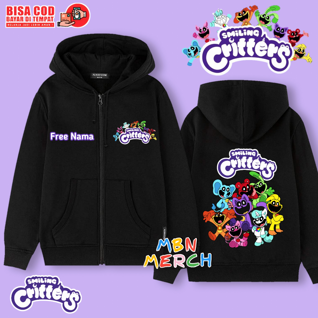 Poppy playtime smiling critters kids zipper Hoodie/zipper jacket ...