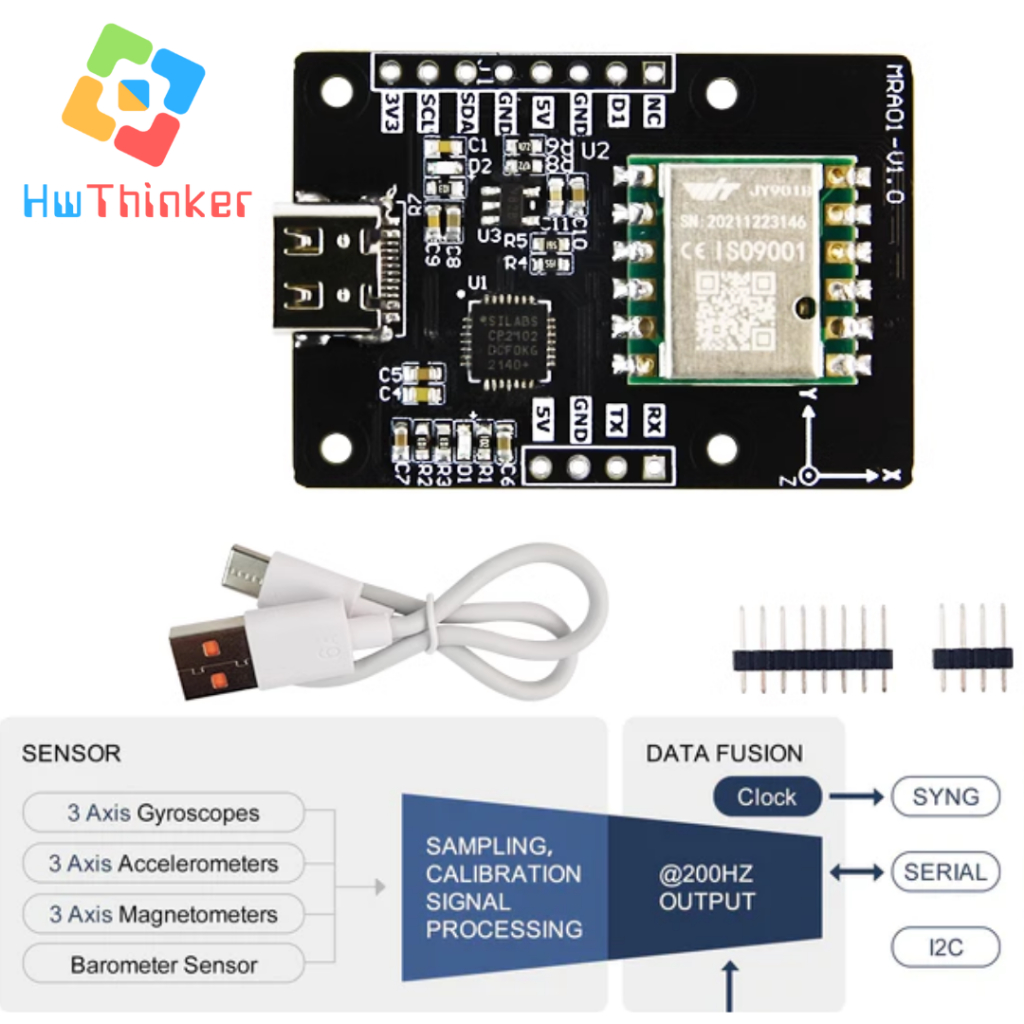 Yahboom IMU 10-Axis Inertial Navigation ARHS Sensor Module with ...