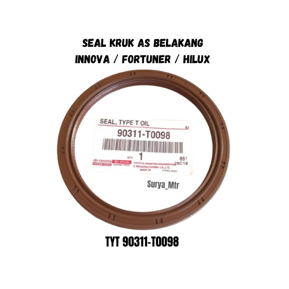 Innova/fortuner/hilux/hiace Rear Axle Crucket SEAL Original | Shopee ...