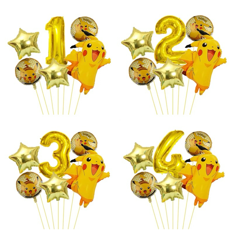 Pokemon PIKACHU NUMBER GOLD BALLOON PACKAGE | Shopee Malaysia