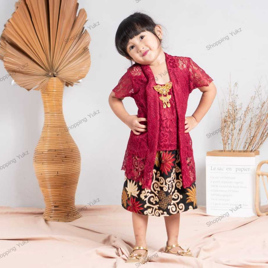 Children's Kebaya Kindergarten PG KB PAUD SD Baby Toddler Kebaya Set Girls' Kebaya Set Uniform ...