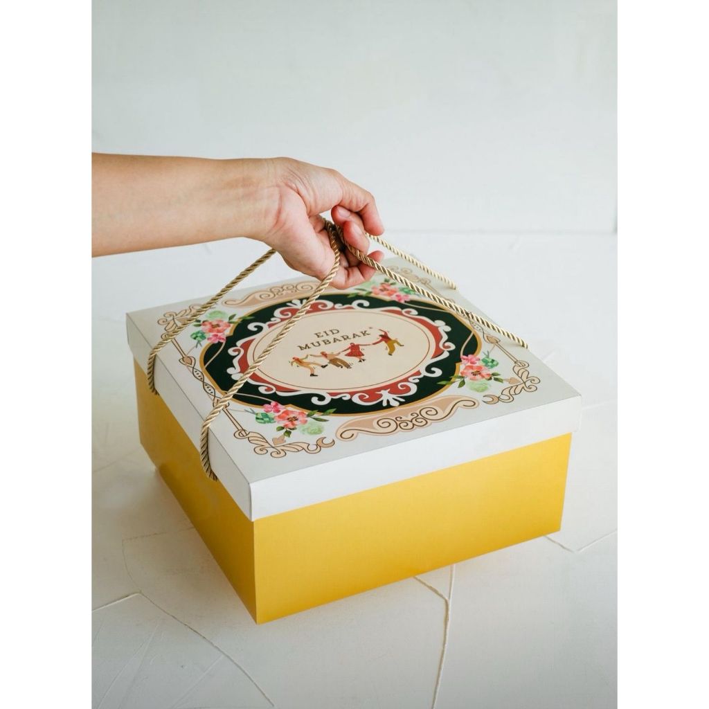 (MIN 5 pcs) eid box, eid mubarak 25x25cm, ramadhan donut spiku hamper ...