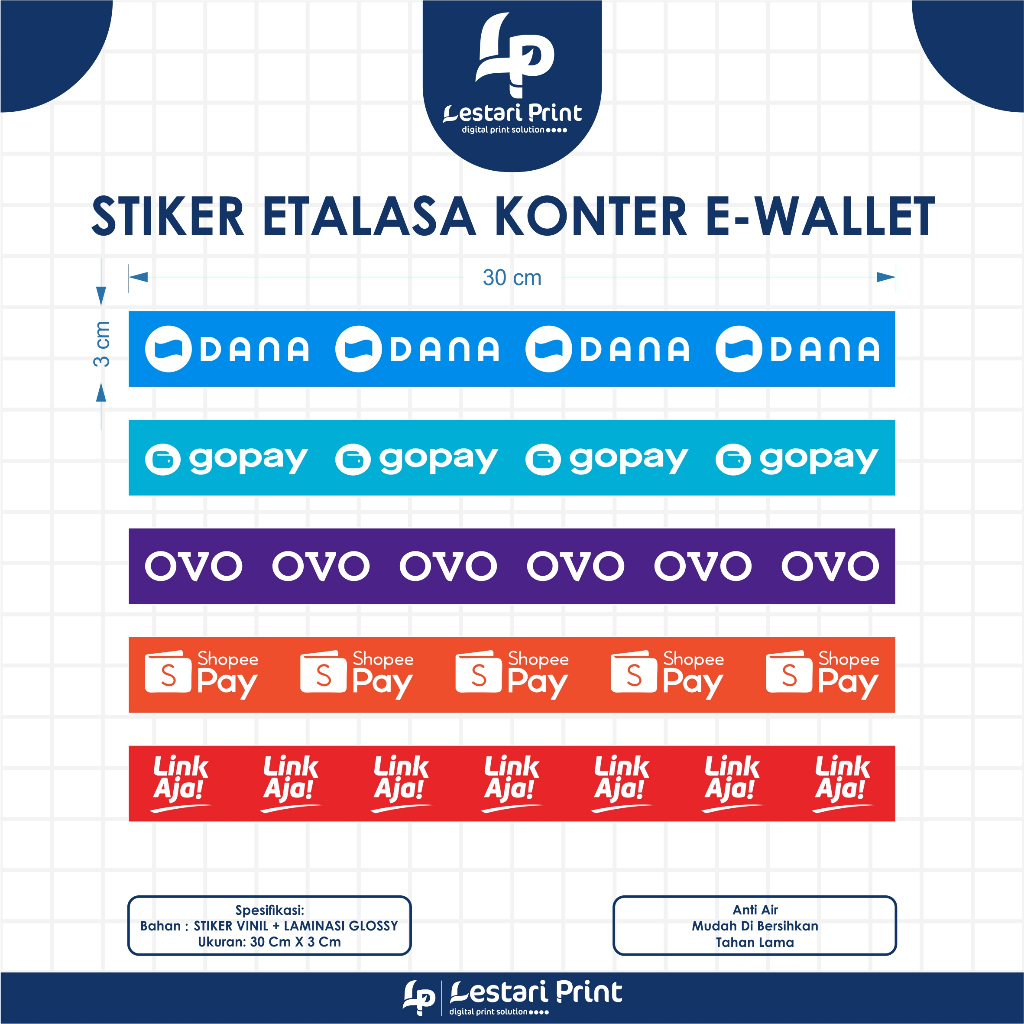 MINIMAL E WALLET Counter Storefront Sticker | Latest | Minimum ORDER ...