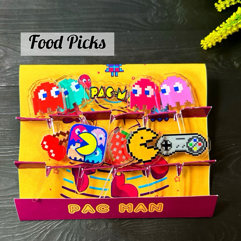 Pac Man Pick Bento Sticks Foodpicks Pack Man Fruit Fork Lunch ...