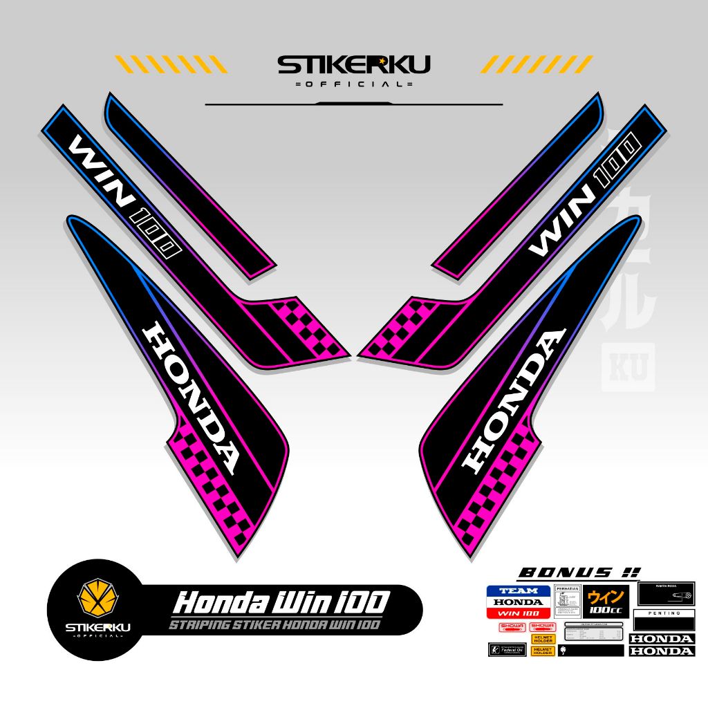 Honda WIN STRIPING / MOTIF 29 / WIN 100 STICKER / WIN STICKERS ...