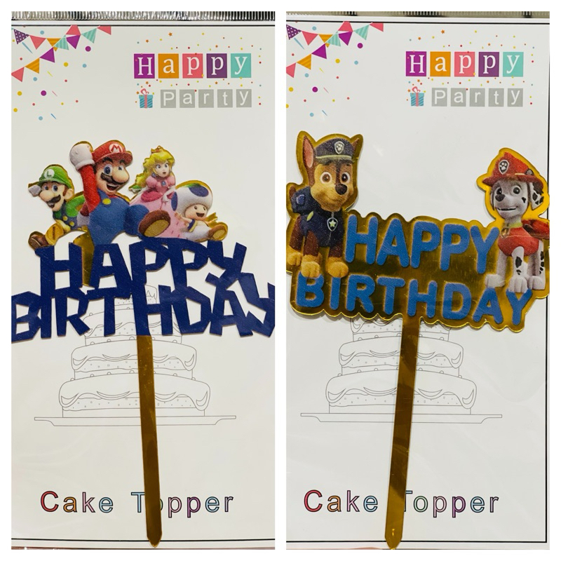 Super MARIO AND PAW PATROL ACRYLIC TOPPER | Shopee Malaysia