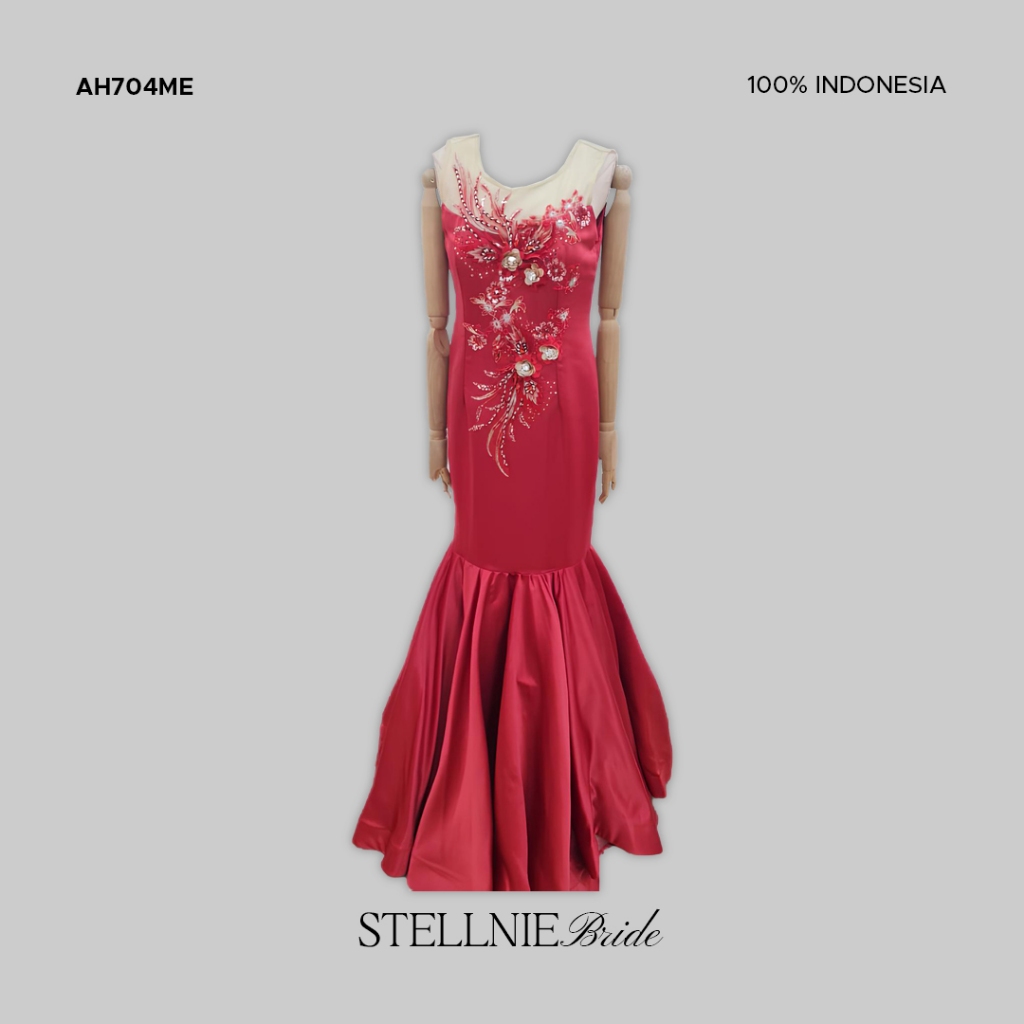 MERAH Premium Mermaid Tail Party Dress AH704 Red | Shopee Malaysia
