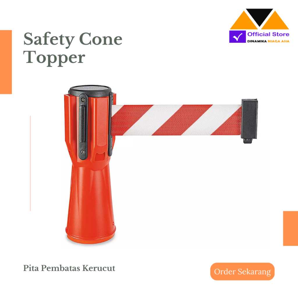 MERAH PUTIH Red And White Cone Barrier Tape Safety Cone Belt 2-meter ...