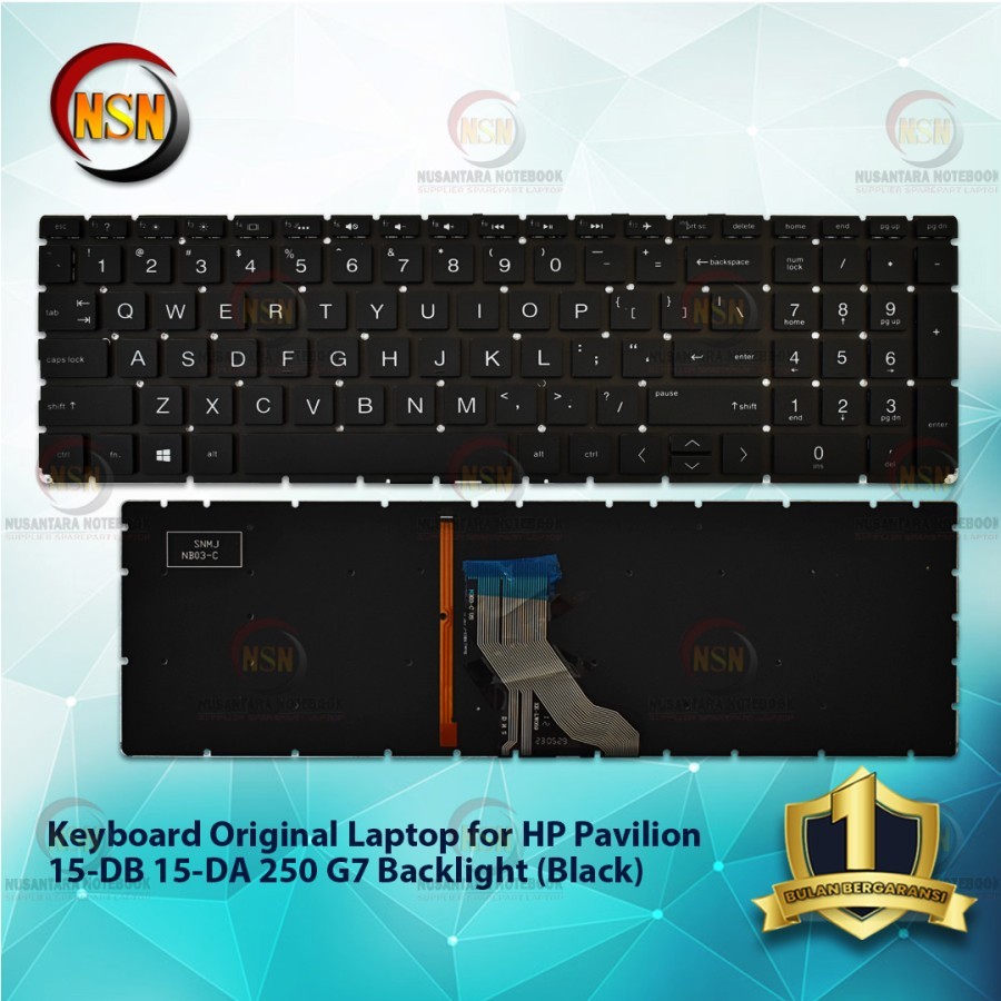 Hp Pavilion 15-DB 15-CR 15-CS 15-DR 15-DA 250 G7 Backlight Keyboard ...