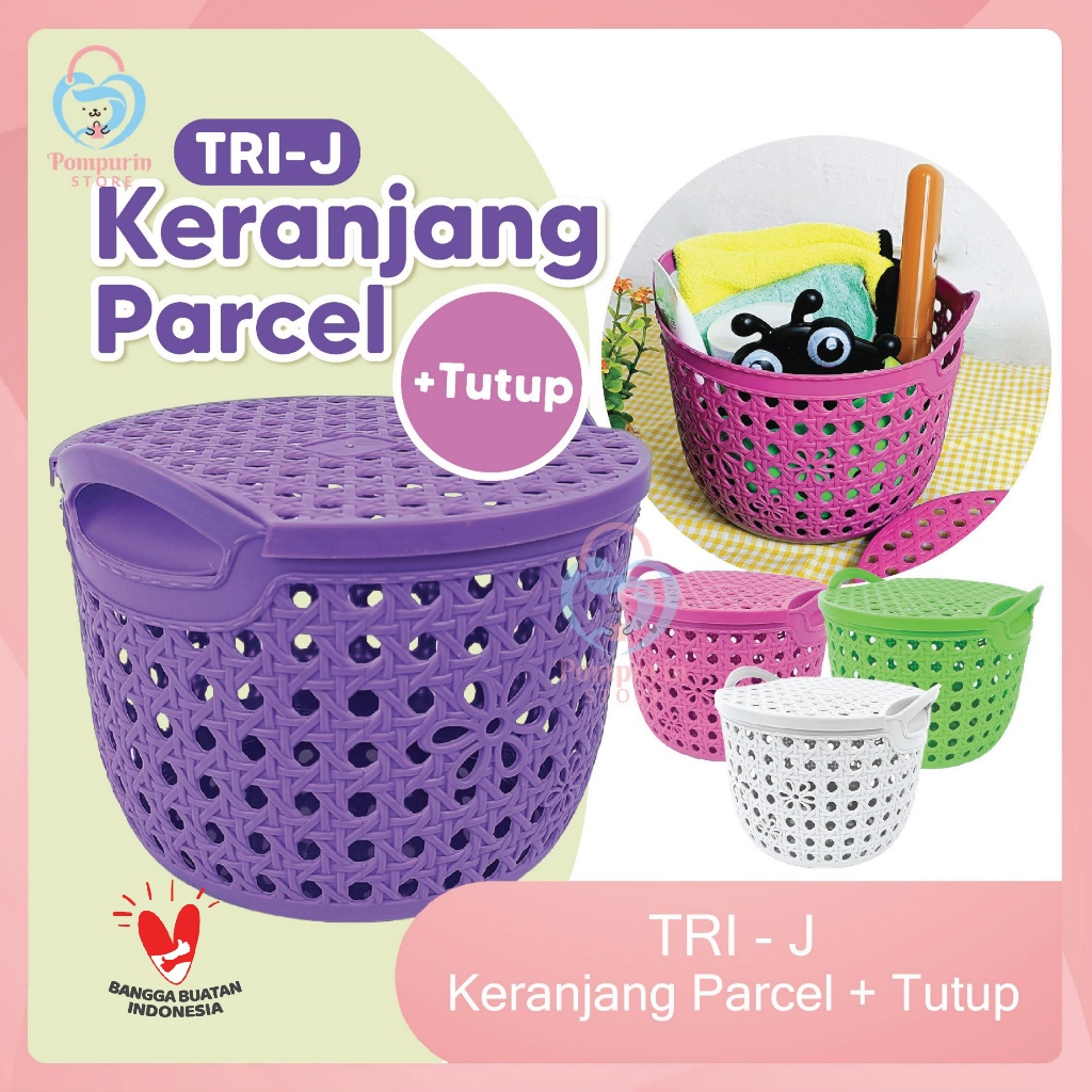 Tri J - Parcel Basket+Lid (Multifunctional Basket/Souvenir Basket ...