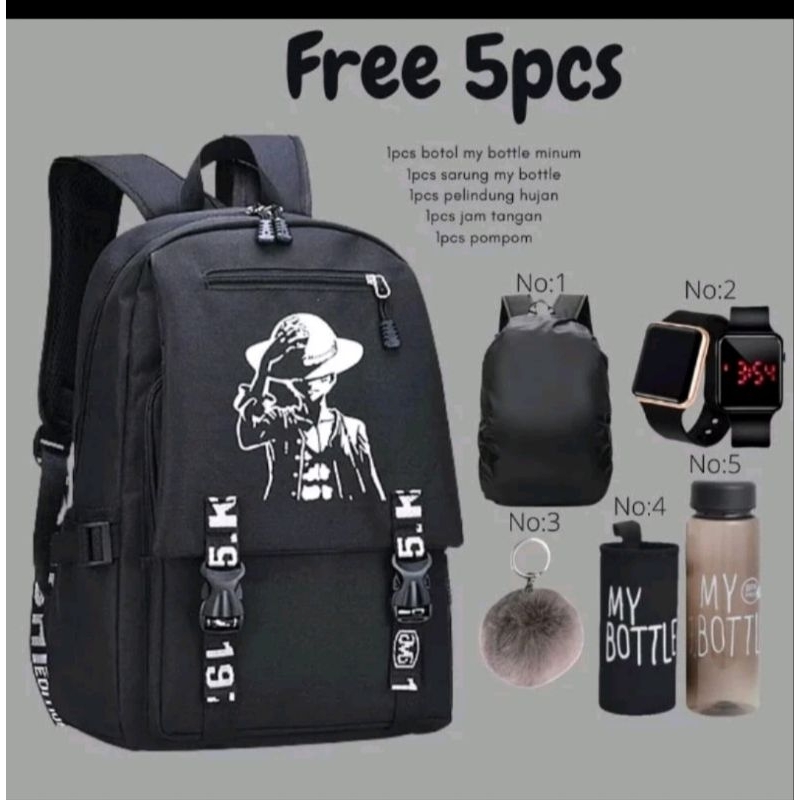 Onpice Anime 5 in 1 Backpack for Elementary School Middle School ...