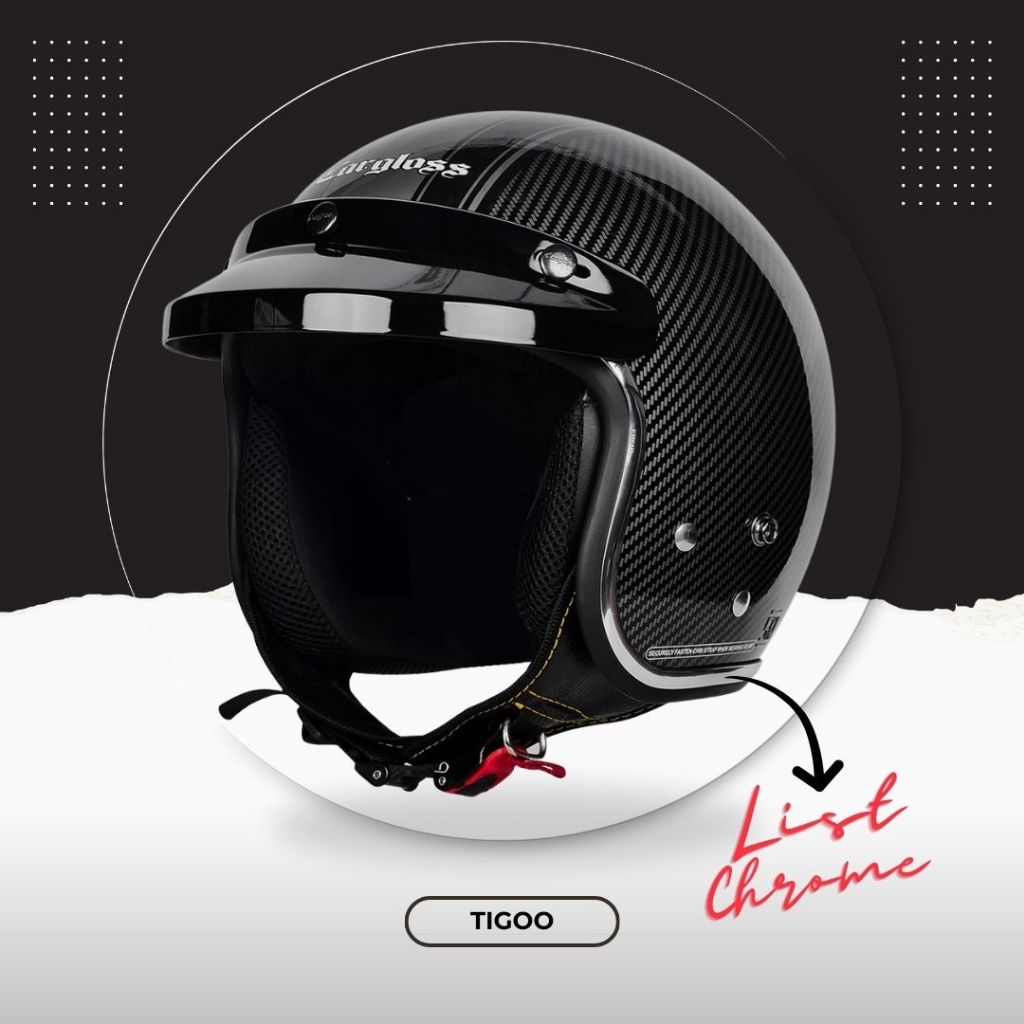 Helmet Cargloss CFM 2 List Chrome Original Motif Carbon Pastel SNI ...