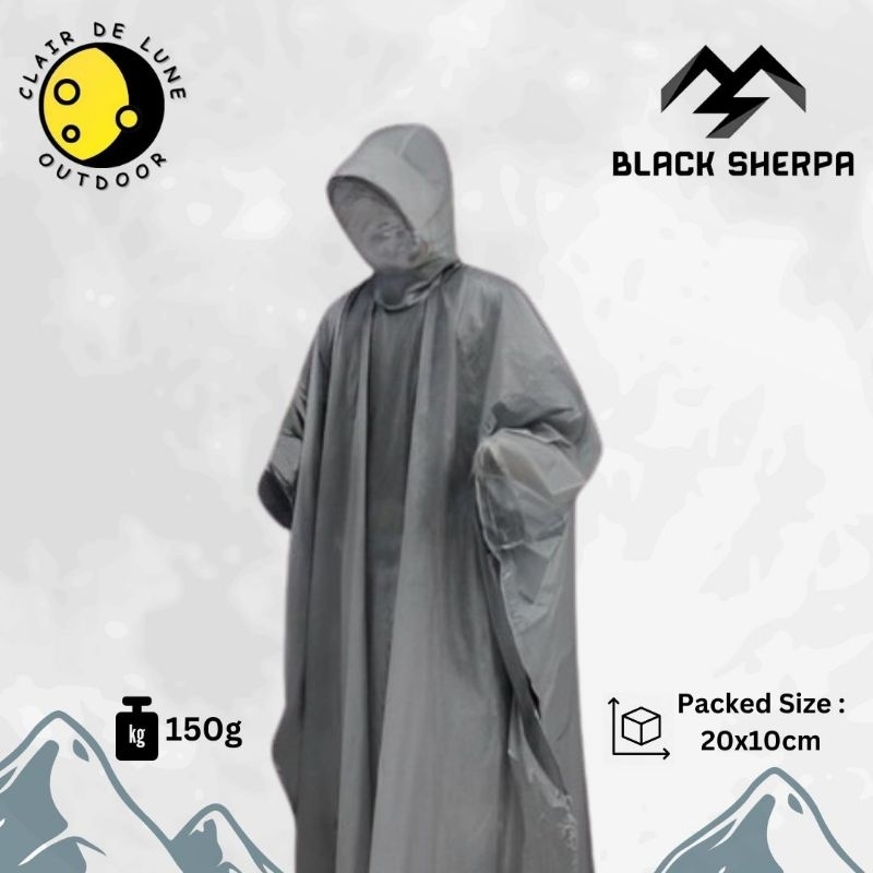 Black Sherpa Poncho 3 in 1 Ultralight/Ultralight Poncho Raincoat ...
