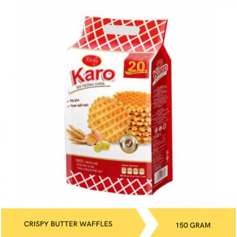 Karo Waffle Butter Cookies, Richy Karo - Crispy Butter Waffles 150g ...