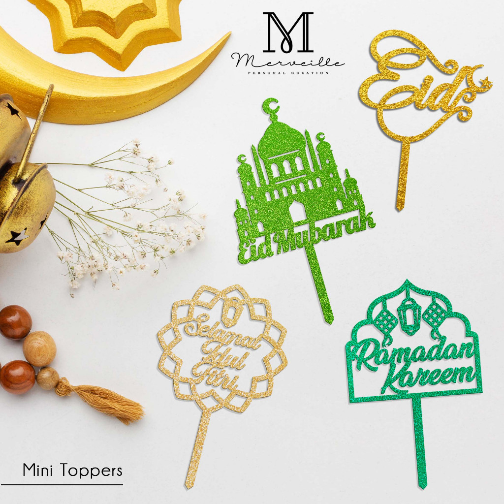 Mini Eid Mubarak Cake Topper acrylic Eid Mubarak Cake Topper Happy Eid ...