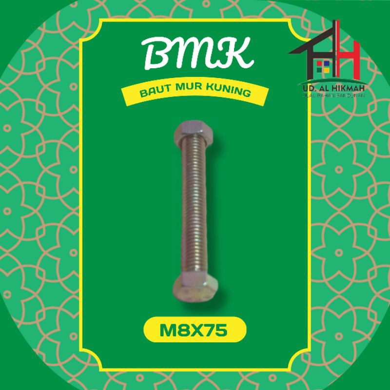 YELLOW HEX NUT BOLT SET M8 X 75 - BMK M8X75 KEY 10 MM | Shopee Malaysia