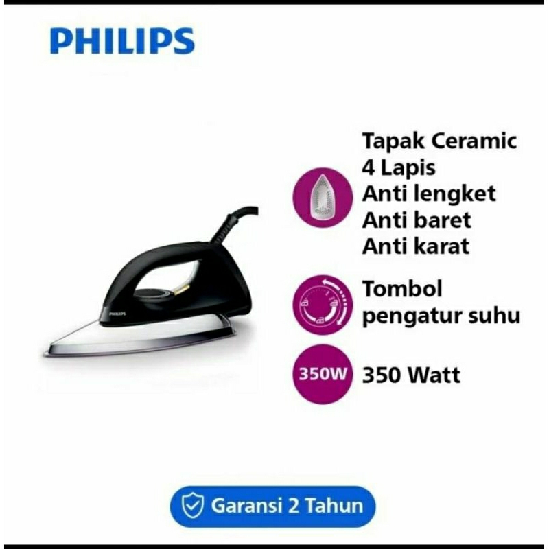 Philips HD1173/80 Dry Iron Classic Dry Iron 350W Official Guarantee ...