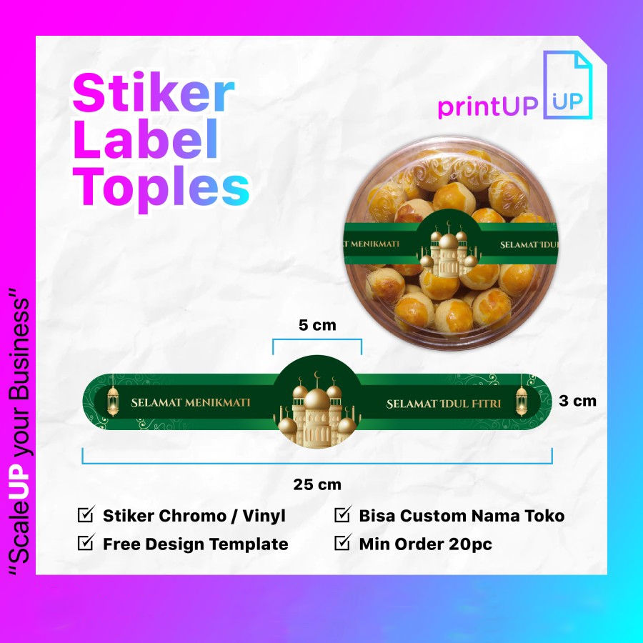 Eid Al-Fitr Seal Sticker | Eid Cake / Cookies / Pastry Jar Seal Sticker ...