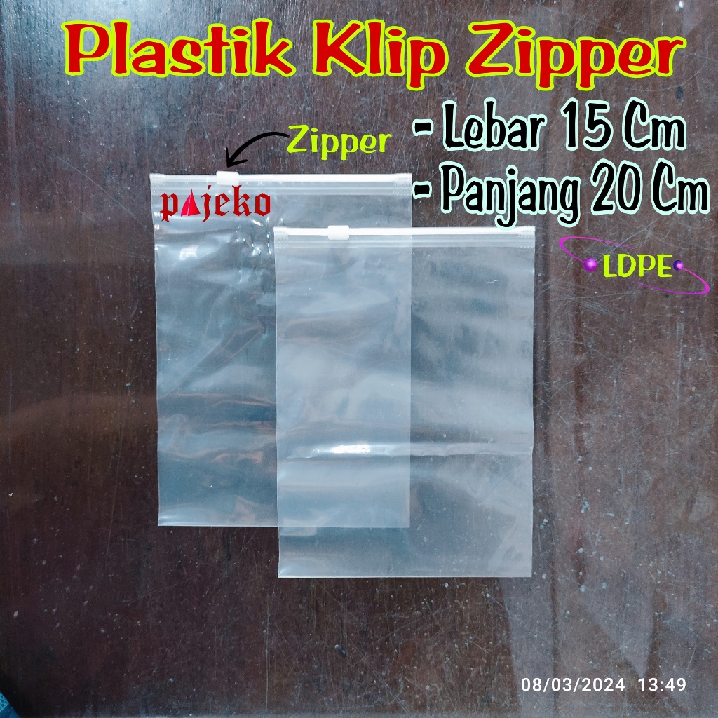 Plastic Ziplok 15 X 20 Cm, Plastic Zipper Clip 15 X 20 Cm Plastic Clip ...