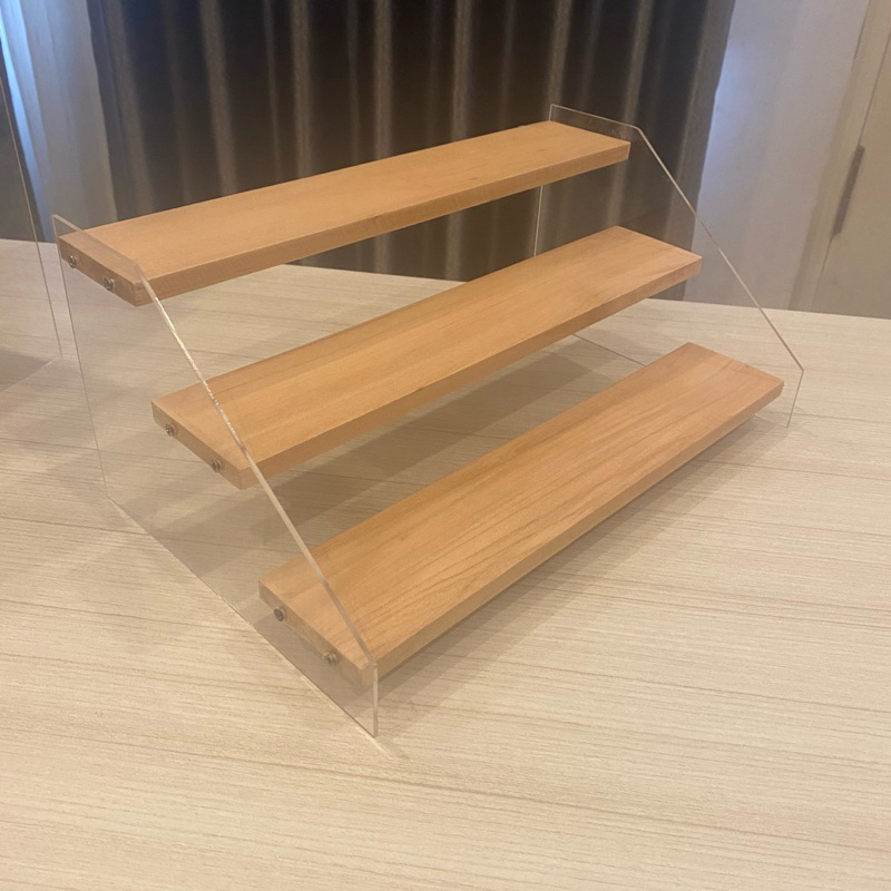 KAYU 3-tier Wooden Shelf Spice Cosmetic Shelf 3-tier Multipurpose Shelf ...