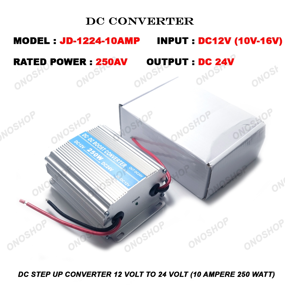 Dc Step Up Converter 12 Volt To 24 Volt (10 Ampere 250 Watt) | Shopee ...