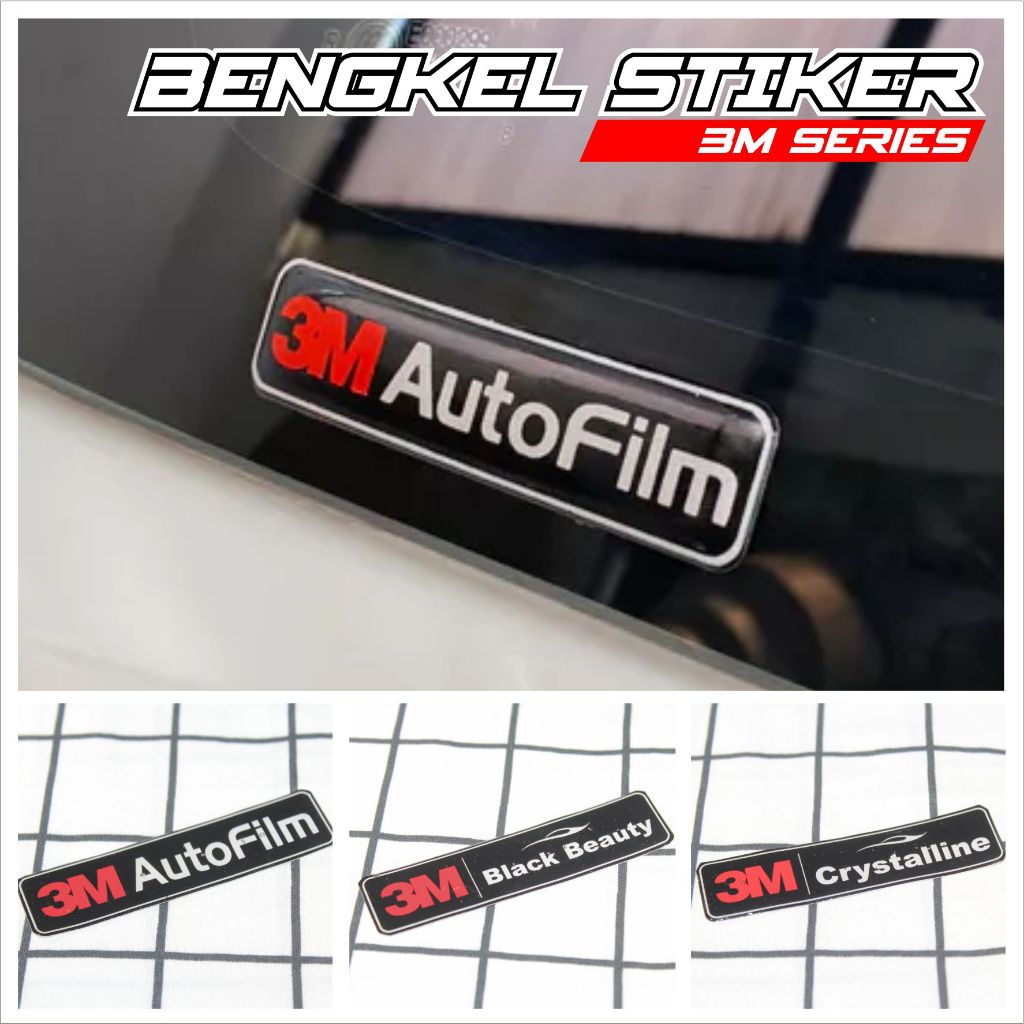 Sticker 3M AutoFilm Crystalline Black Beauty Embossed Resin 3D Emblem Cool Car Glass Accessories ...