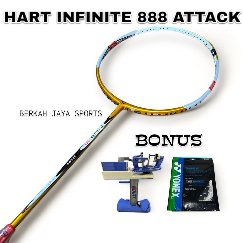 Hart infinite 888 Attack and Defensive Racket Tarik30lbs Ori | Shopee ...
