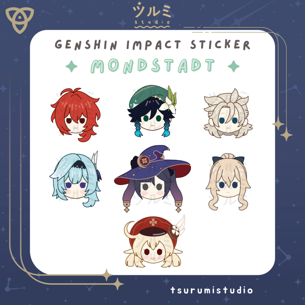 Genshin Impact Characters Sticker - Mondstadt Ver. by tsurumistudio ...