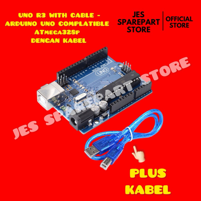 Uno R3 WITH CABLE - ARDUINO UNO COMPLATIBLE ATmega328p WITH CABLE ...
