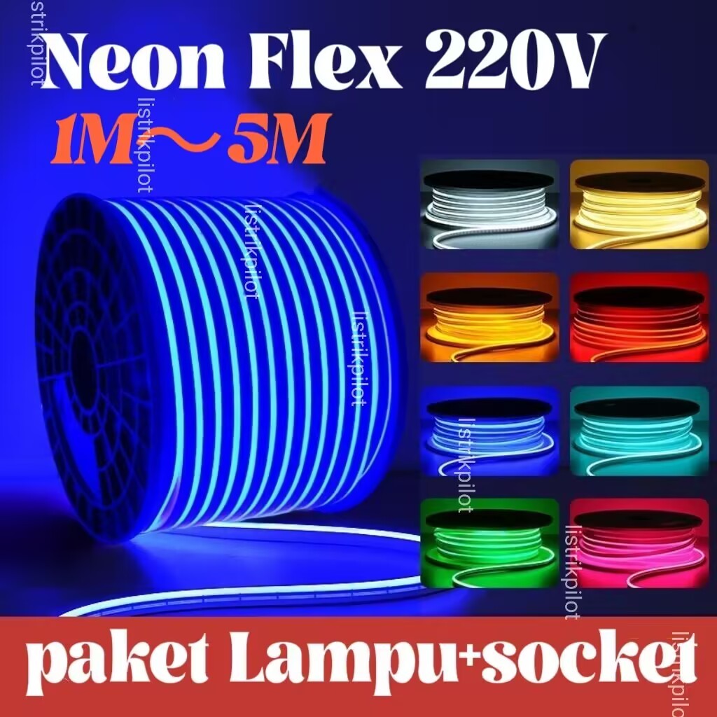 Neon Flex Light Package 220V 1m 2M 4m 5m 5 meter Led Flexible Hose 220V ...