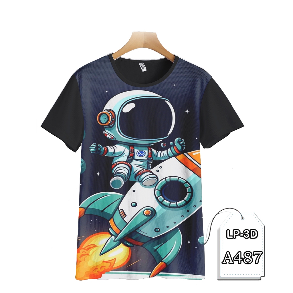 Astronaut T-Shirt Astronaut Cartoon Children's Animation TV LP3D-A487 ...