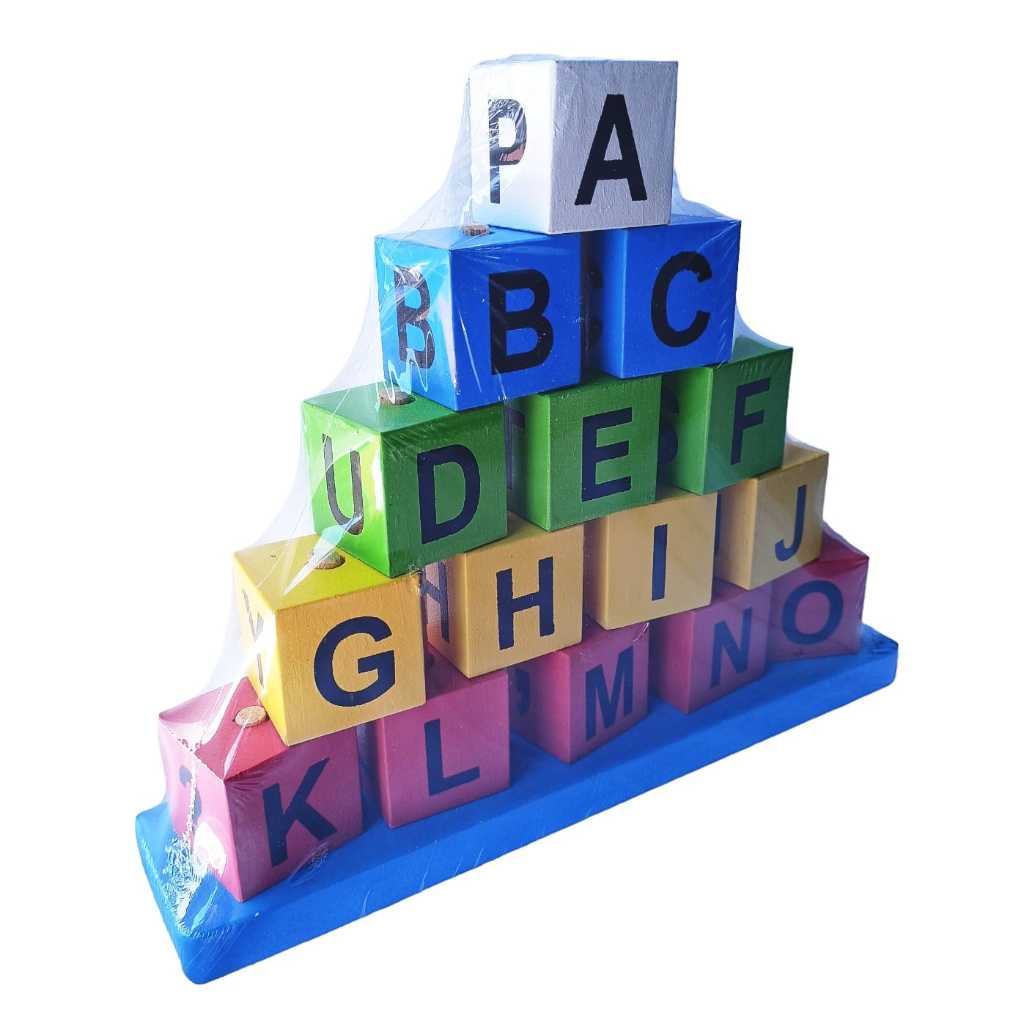 KAYU Jumbo Pyramid Lowercase Letters Uppercase Numbers Hijaiyah Wooden ...