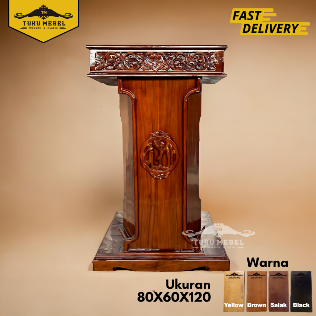 KAYU Pulpit Of The Sermon Mosque Podium Calligraphy Flower Natural ...