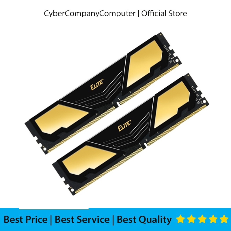 Ram DDR 4 2400MHz Computer - Team Elite Plus Black DDR4 PC19200 Dual ...