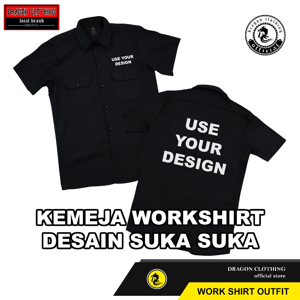 KEMEJA HITAM Work Shirt Shirt PDH DESIGN SUKA SUKA Men's Women's Shirt ...
