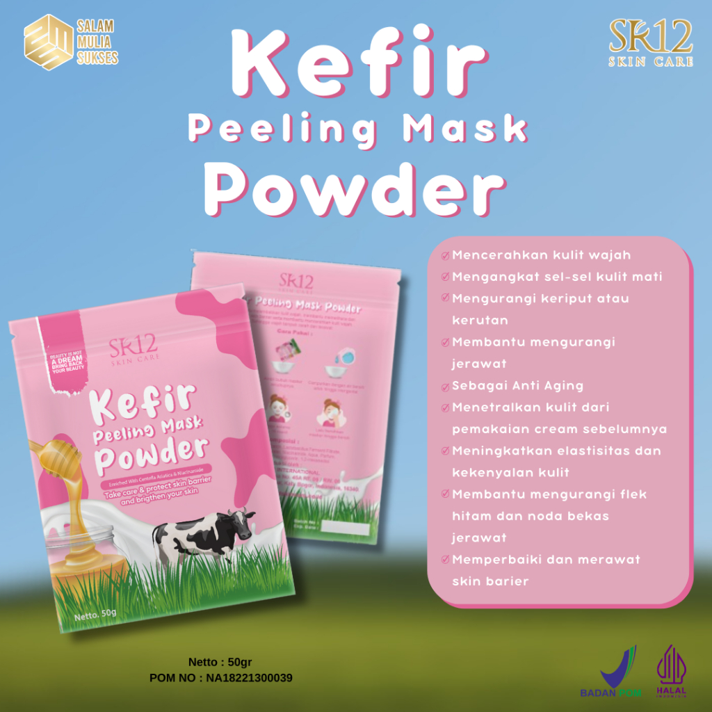 Kefir Peeling Mask Powder SR12 | For Skin Barrier and Acne Prone ...