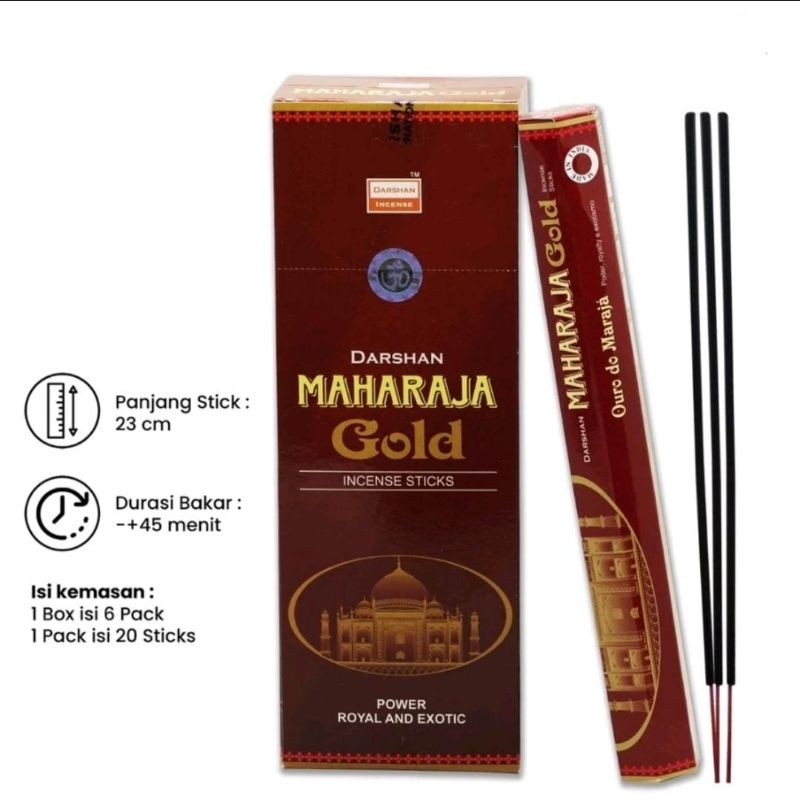 Darshan Maharaja Gold Hexa Hio incense 20 incense stick | Shopee Malaysia