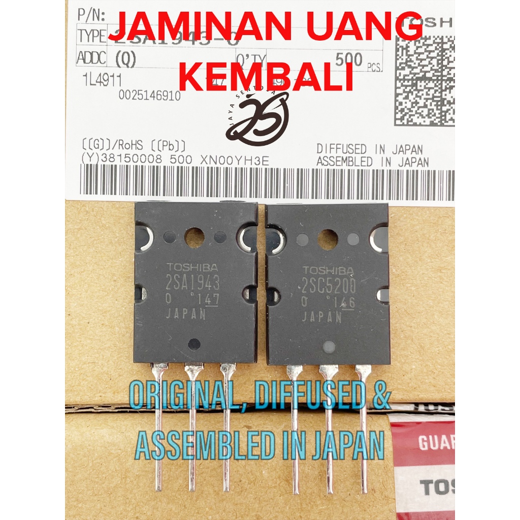 10 SETS OF TOSHIBA TRANSISTORS A1943-C5200 ORIGINAL, 2SA1943-2SC5200, a 1943 - C 5200 JAPAN ...