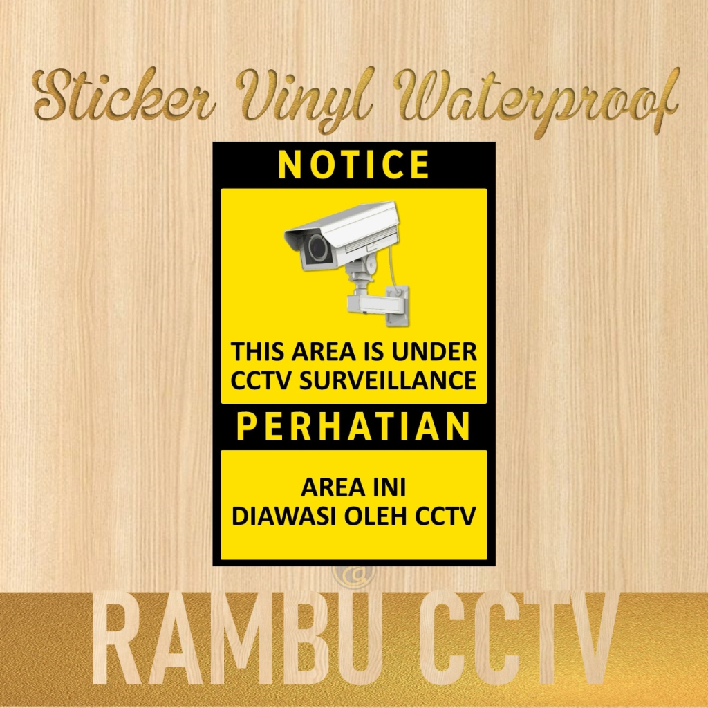 Arcamas Vinyl Sticker 20x30 cm Attention This Area Monitored by CCTV 24 ...